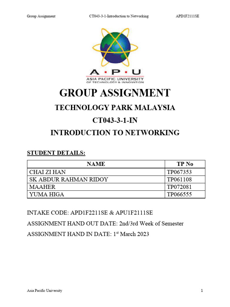 IN-LAB-37 (DF) (SE) - G4 - 112022group Work | PDF | Computer Network | Ip Address