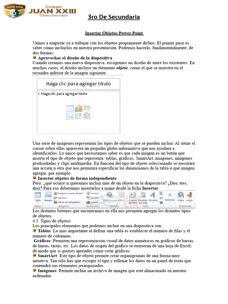 Insertar Objetos Power Point | PDF | Microsoft PowerPoint | Imagen