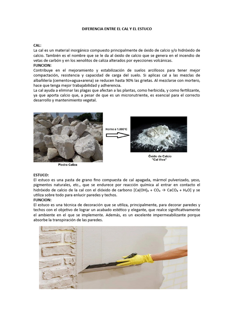 Cal vs Estuco: Usos y Diferencias | PDF | Automatización de edificios ...
