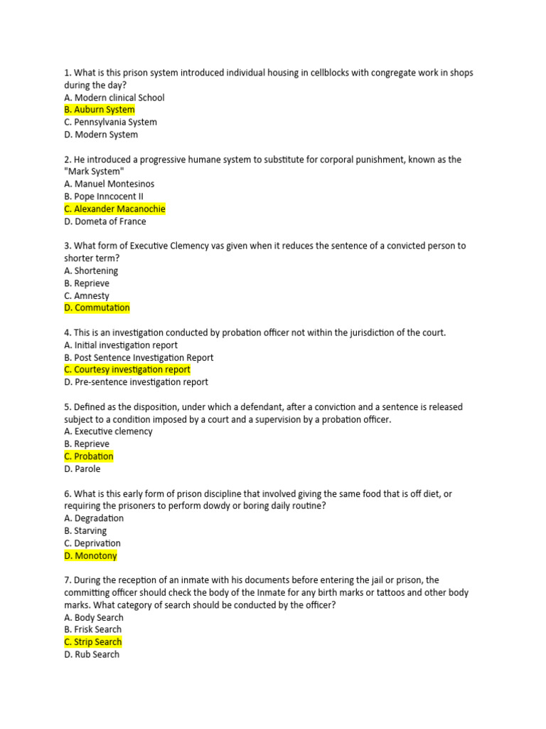 Cor Ad Q and A 100 | PDF | Prison | Probation