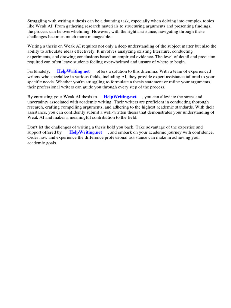 Weak Ai Thesis | PDF | Artificial Intelligence | Intelligence (AI) & Semantics