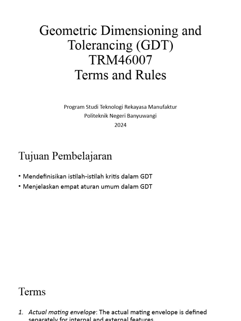 GDT-Terms and Rules | PDF | Engineering Tolerance | Mechanical Engineering