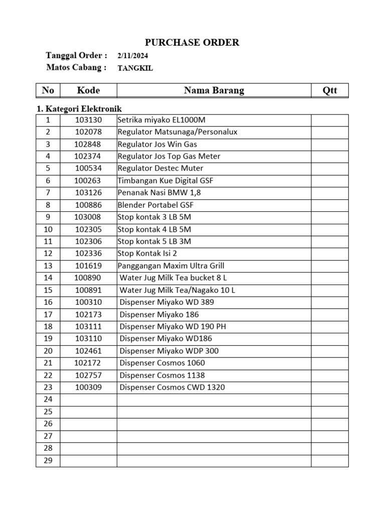 3.purchase Order | PDF
