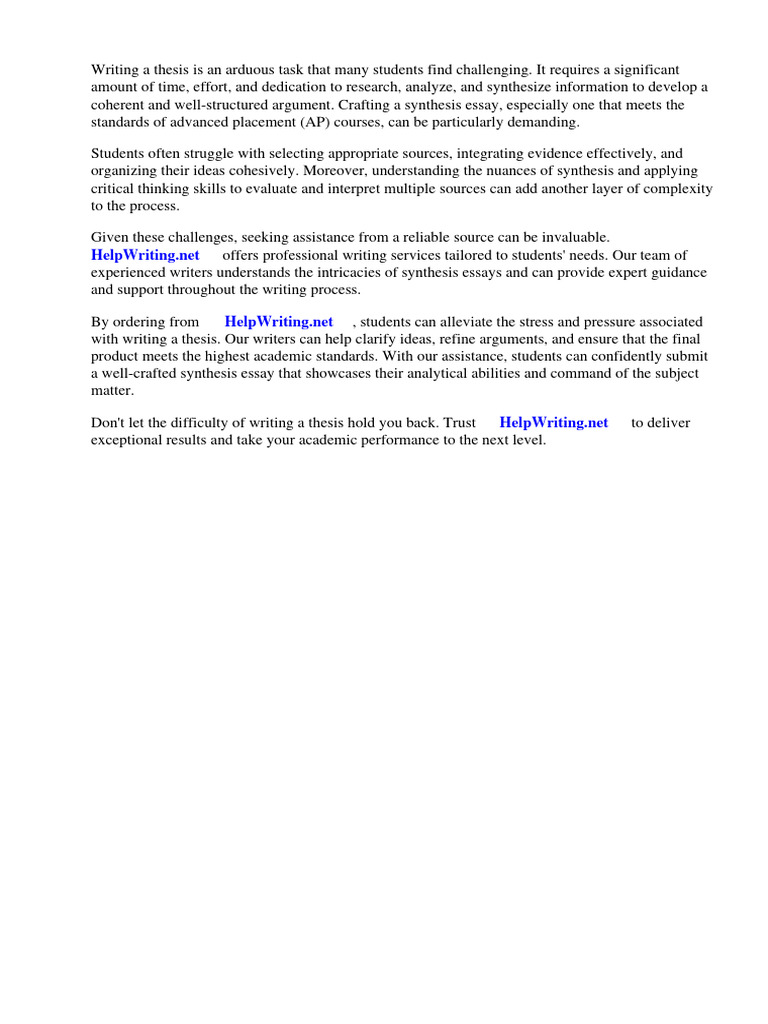 Synthesis Essay AP Examples | PDF | Essays | Dialectic
