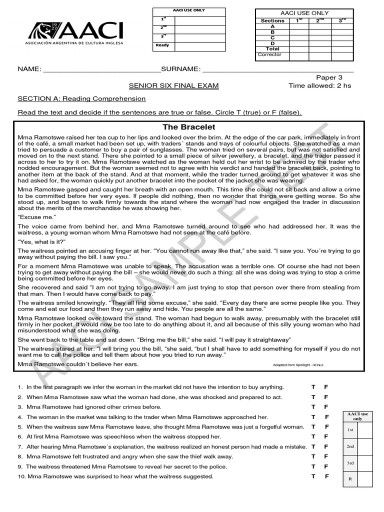 Senior 6 Final Paper 3 | PDF