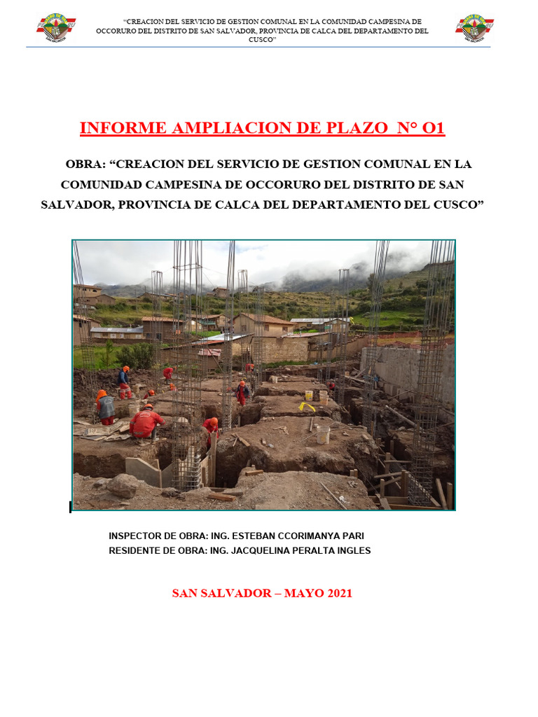 Informe Ampliacion de Plazo | PDF