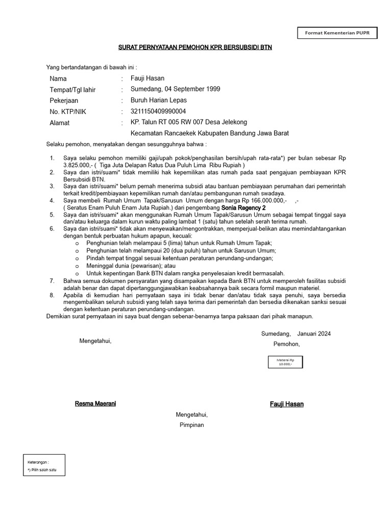 Form Pengajuan KPR BJB | PDF