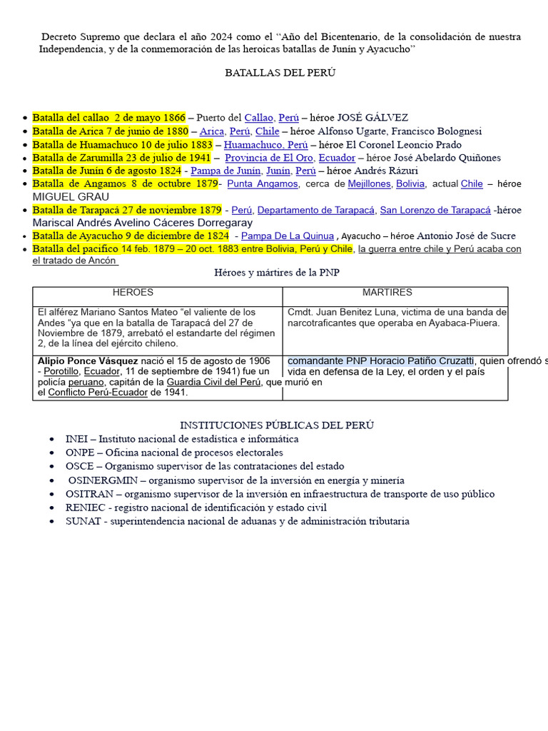 Año del Bicentenario en Perú 2024 | PDF | Perú | América del Sur