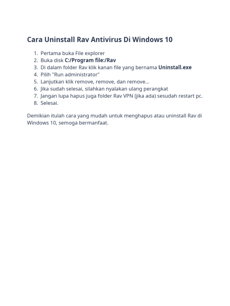 Uninstall Rav Antivirus Windows 10 | PDF