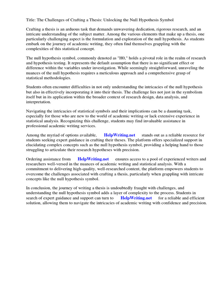 Null Hypothesis Symbol Pdf Statistical Hypothesis Testing Null