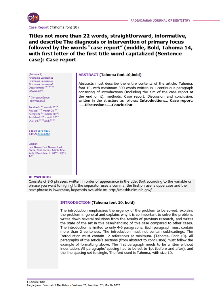 16.PJD Template Case Report | PDF | Institutional Review Board | Data