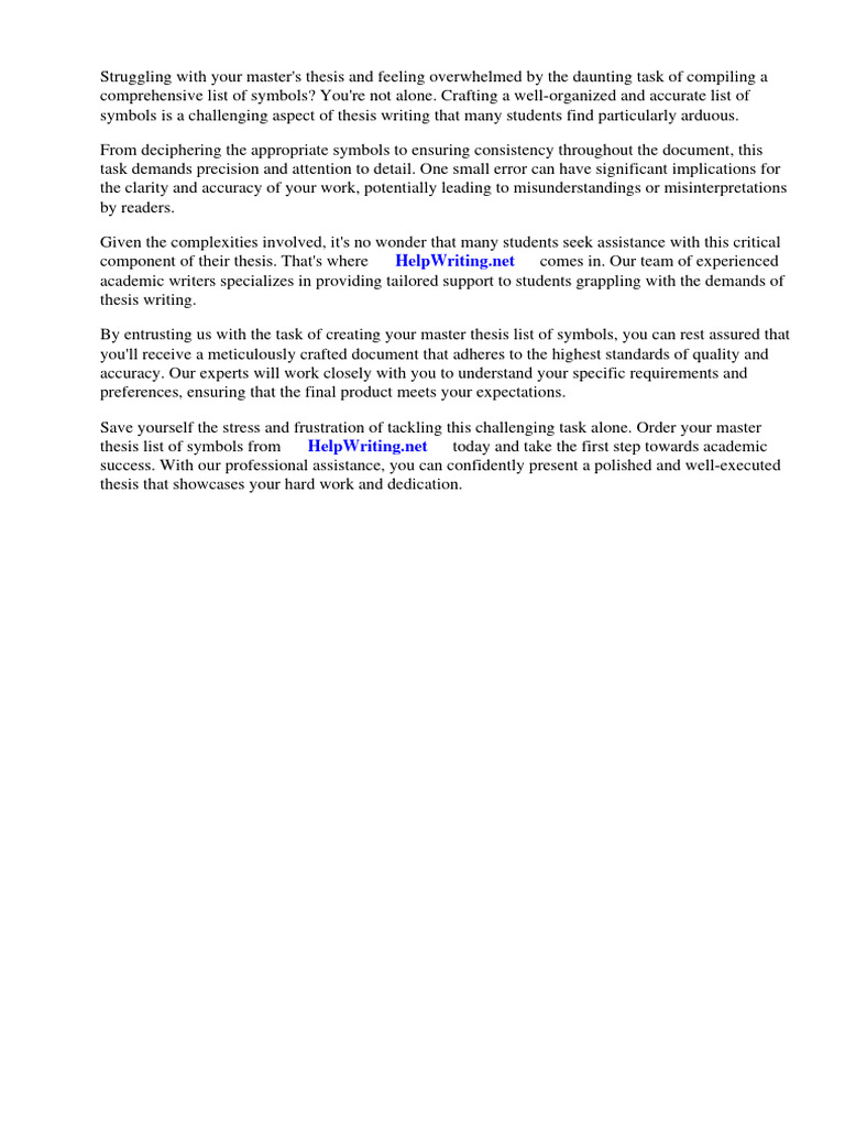 Master Thesis List of Symbols | PDF | Thesis | Solid Oxide Fuel Cell