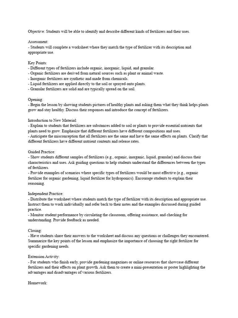 Objective | PDF | Fertilizer | Soil