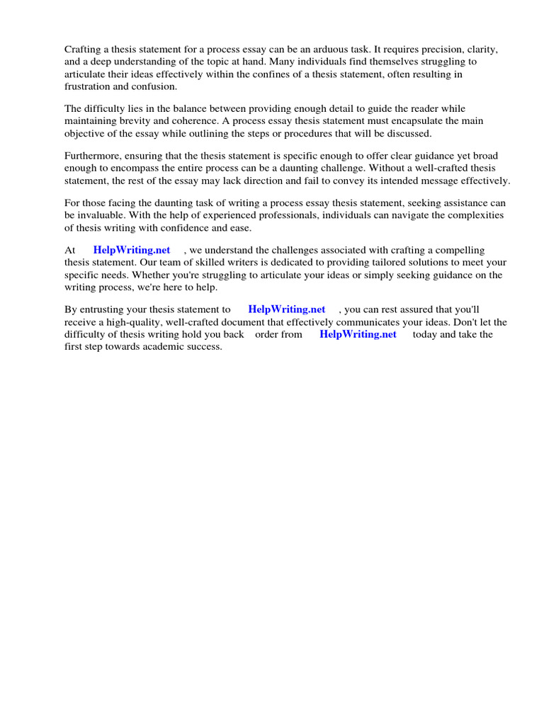 How To Write A Process Essay Thesis Statement | PDF | Essays | Thesis