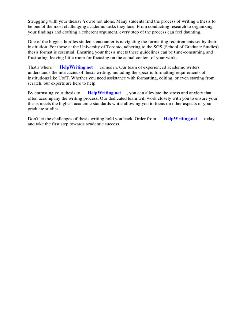 Sgs Uoft Thesis Format | PDF | Thesis