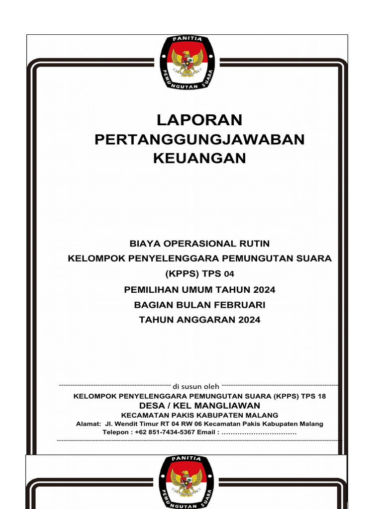 Laporan Keuangan KPPS TPS 04 Februari 2024 | PDF