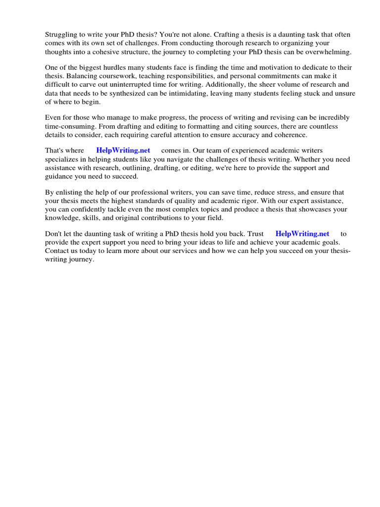 How To Write Your PHD Thesis | PDF | Thesis