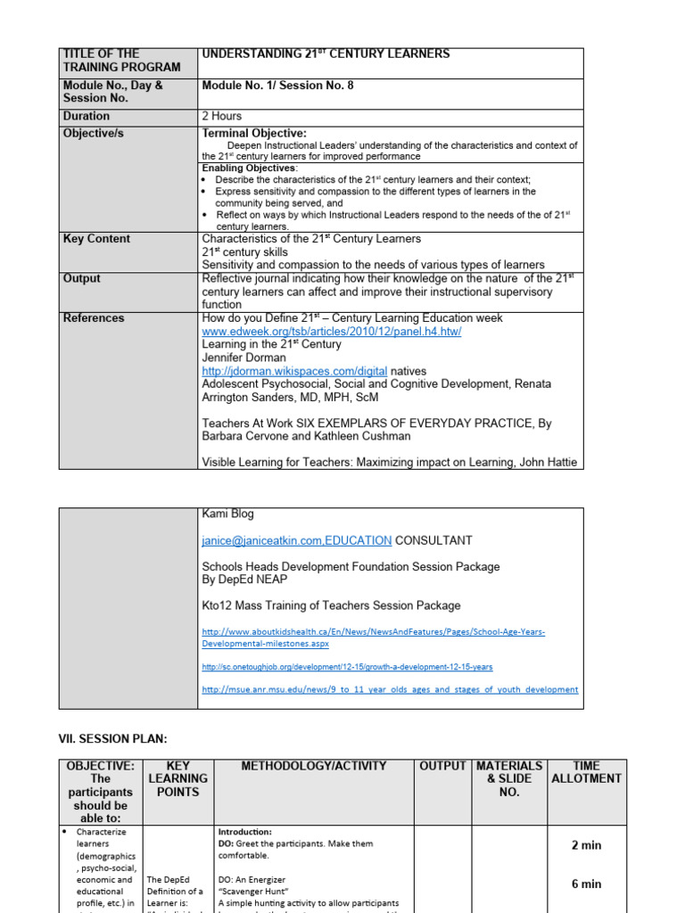 Sample-session-guide | PDF | Learning | Adolescence