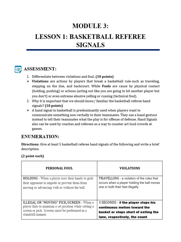PE_M3L1 | PDF | Basketball Positions | Indoor Sports