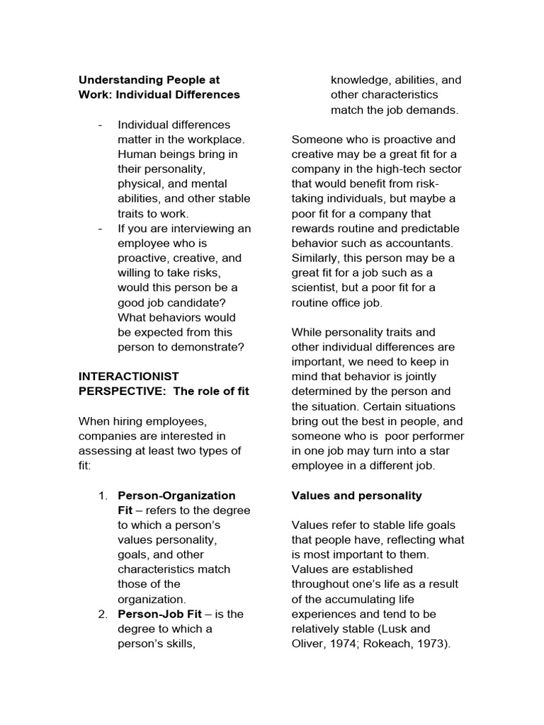 HBO Individual DIfferences | PDF | Extraversion And Introversion | Behavioural Sciences