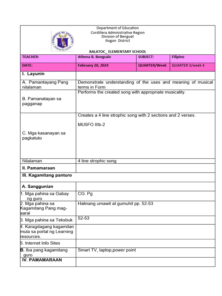 MAPEH Cot 3rd Q | PDF