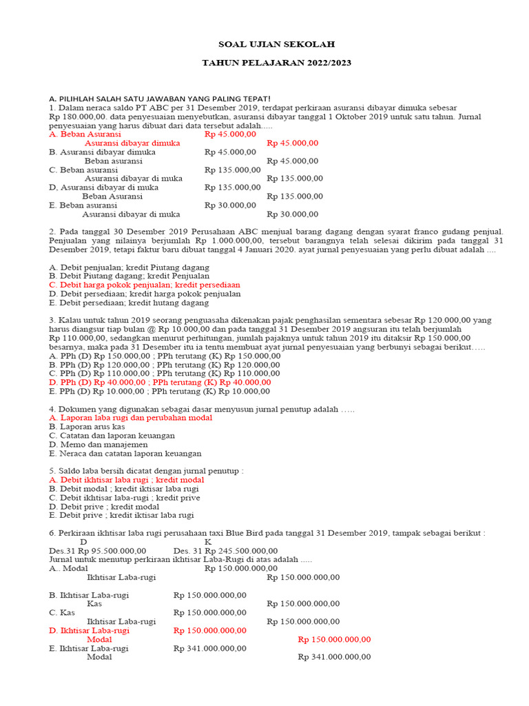 Latihan Soal PJDM | PDF | Pengelolaan Keuangan & Uang
