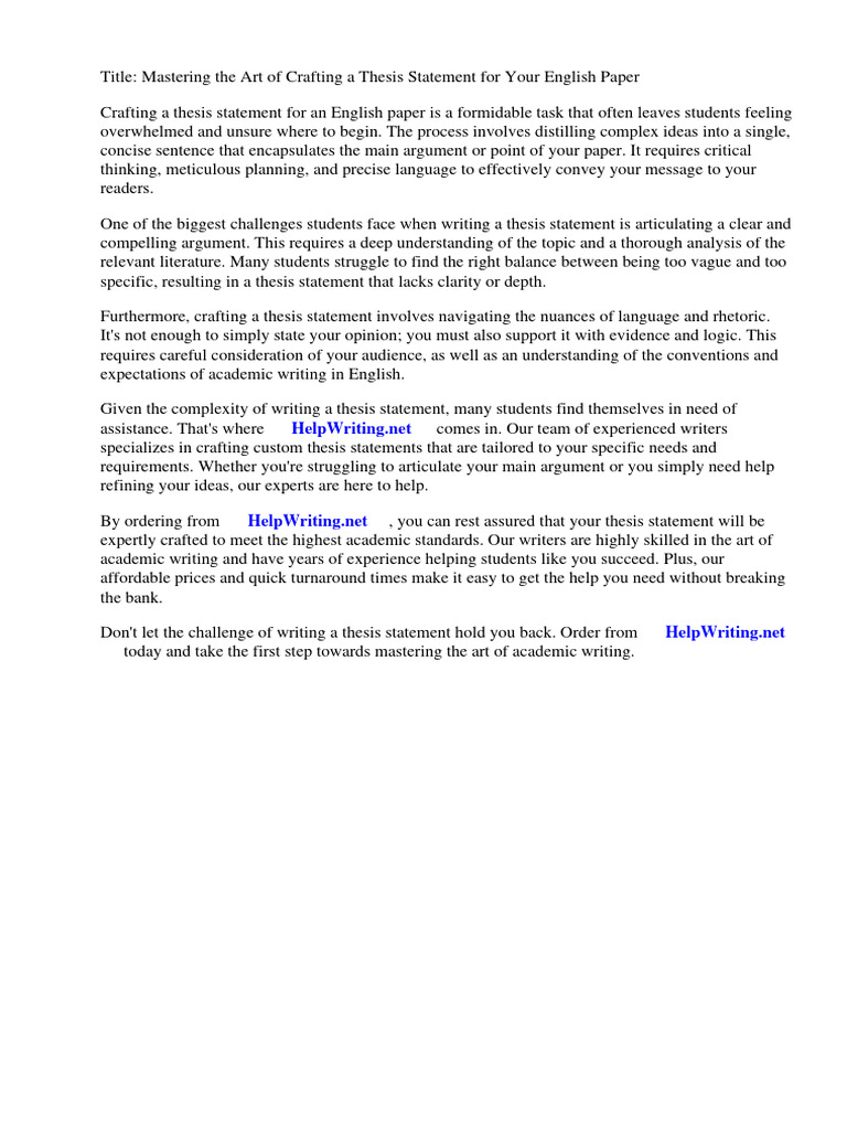 Crafting Effective Thesis Statements | PDF | Essays | Thesis