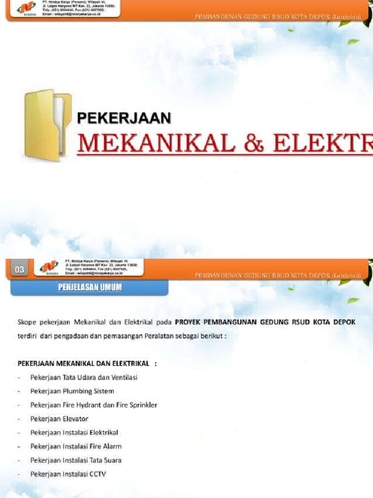 Contoh Metode Pelaksanaan MEP Nindya | PDF