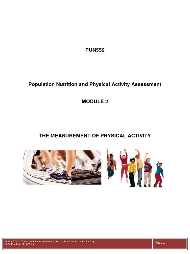 Module 2 The Measurement of Physical Activity | PDF | Self Report Study | Validity (Statistics)