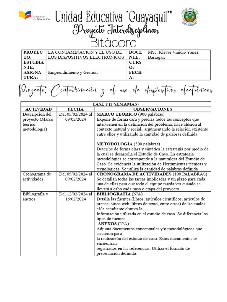 Proyecto Inter Guayaquil | PDF | Caso de estudio | Metodología