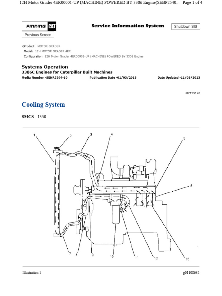 12H 4ER 3306 Cooling System | PDF | Pump | Engines