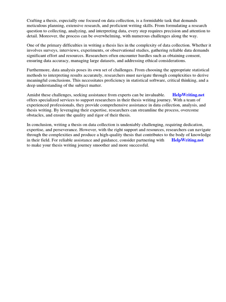 Data Collection Thesis Sample Pdf Data Qualitative Research
