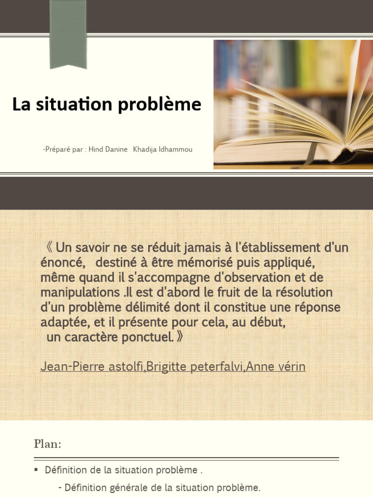 La Situation Problème | PDF | Apprentissage | Pédagogie