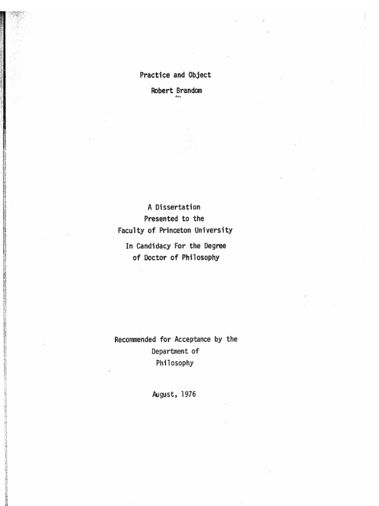Practice and Object (Princeton PHD Thesis) | PDF
