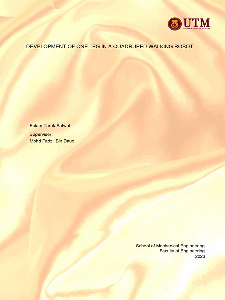 DEVELOPMENT OF ONE LEG IN A QUADRUPED WALKING ROBOT | PDF | Actuator | Simulation