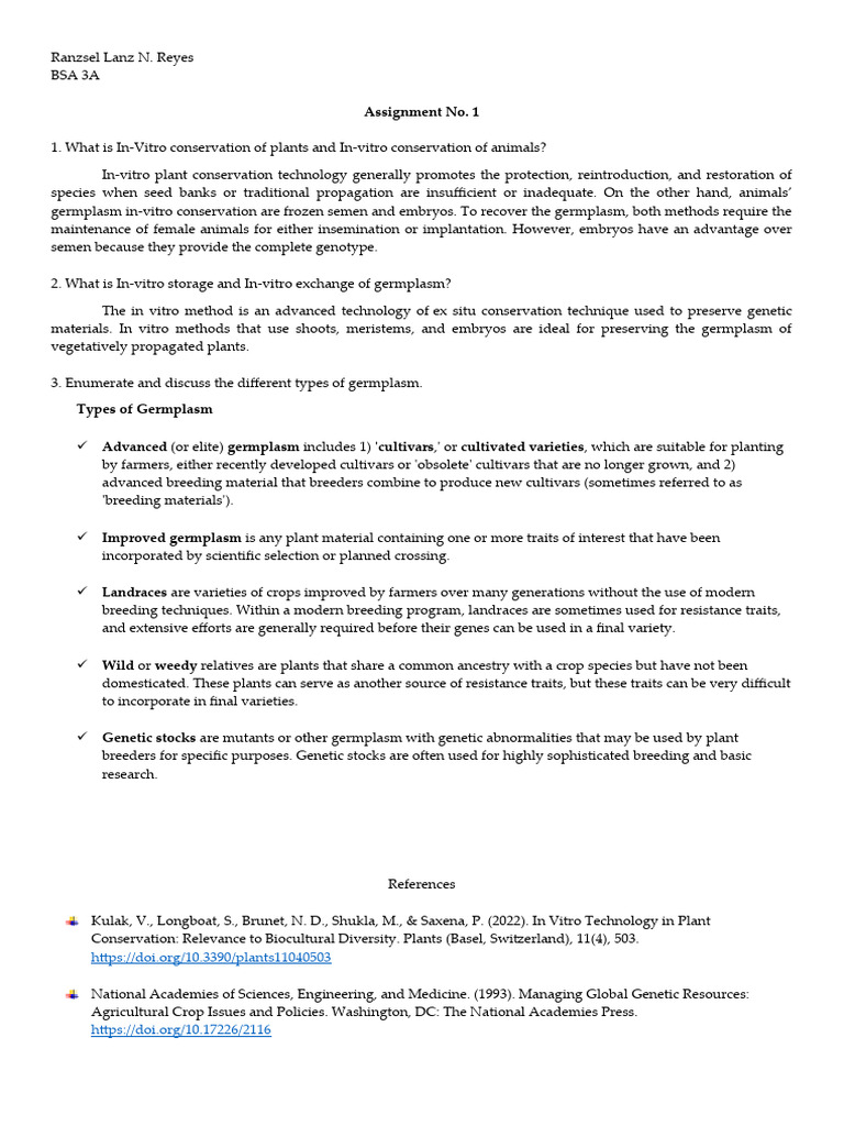 Assignment No.1 Biotech | PDF | Plant Breeding | Cultivar
