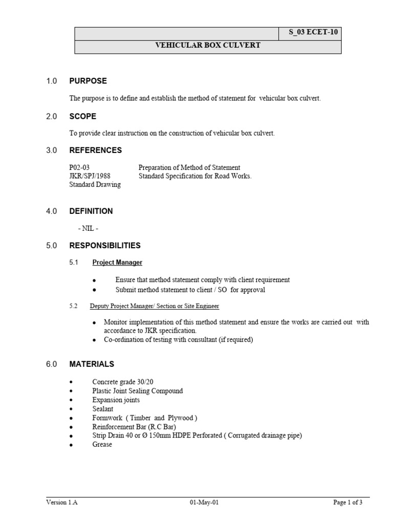 14 - Vehicular Box Culvert | PDF | Concrete | Road