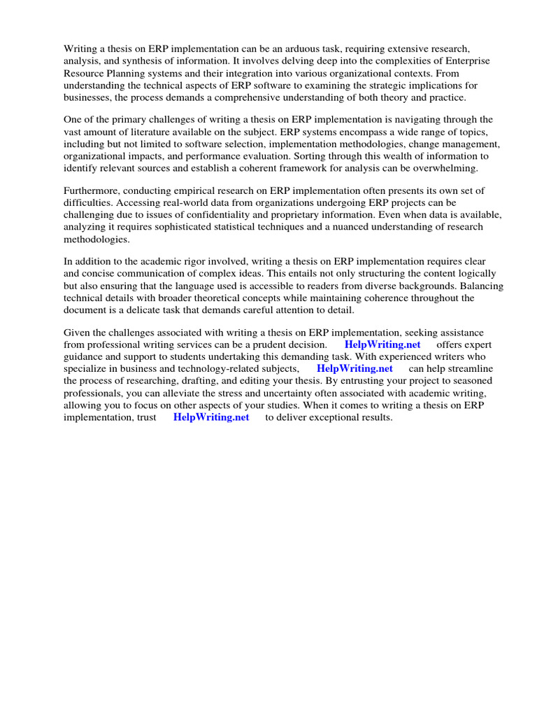 Thesis Erp Implementation | PDF | Enterprise Resource Planning | Computing
