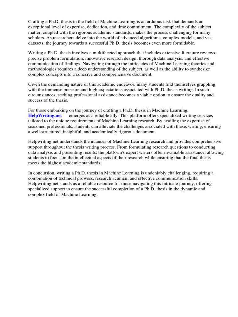 PHD Thesis Machine Learning | PDF | Machine Learning | Artificial Intelligence
