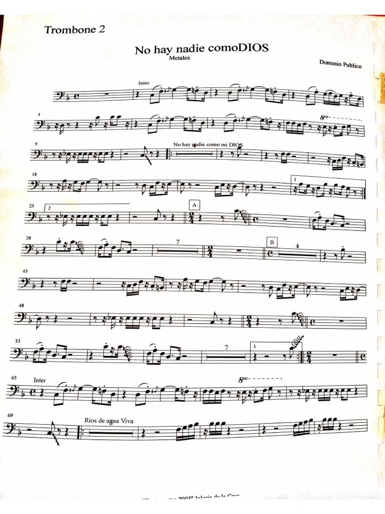 No hay nadie como mi Dios (trombón 2) | PDF