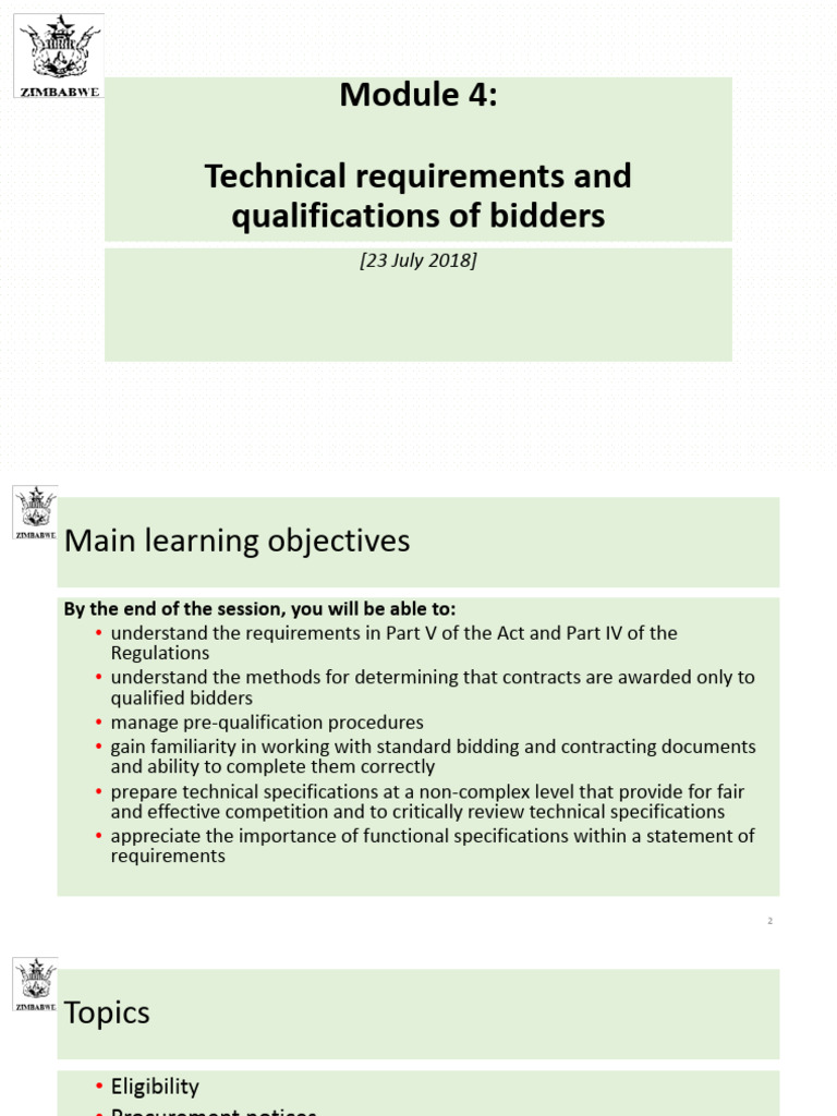 Bidder Eligibility and Technical Criteria | PDF | Specification ...