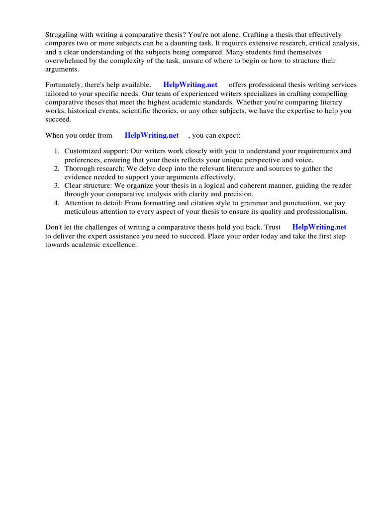 Example of Comparative Thesis | PDF | Thesis | Essays