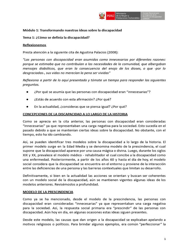 Módulo 1. Tema 1 | PDF | Invalidez | Eugenesia