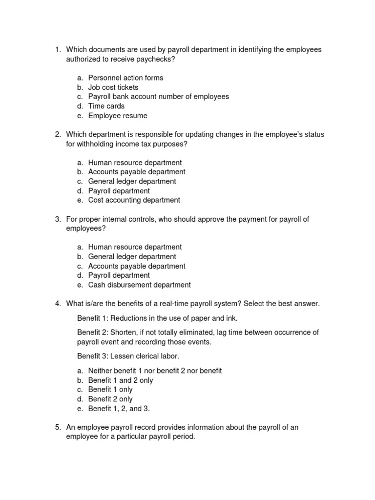 Payroll Test | Download Free PDF | Payroll | Business