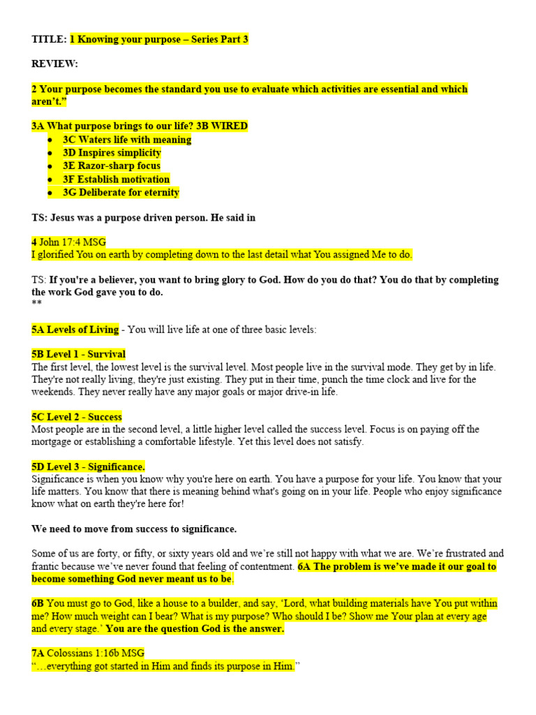 Finding Your God-Given Purpose | PDF | Jesus | Moses