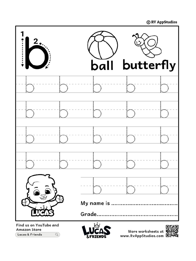 296-free-printable-worksheets-for-kids-small-letter-b-trace-bw | PDF