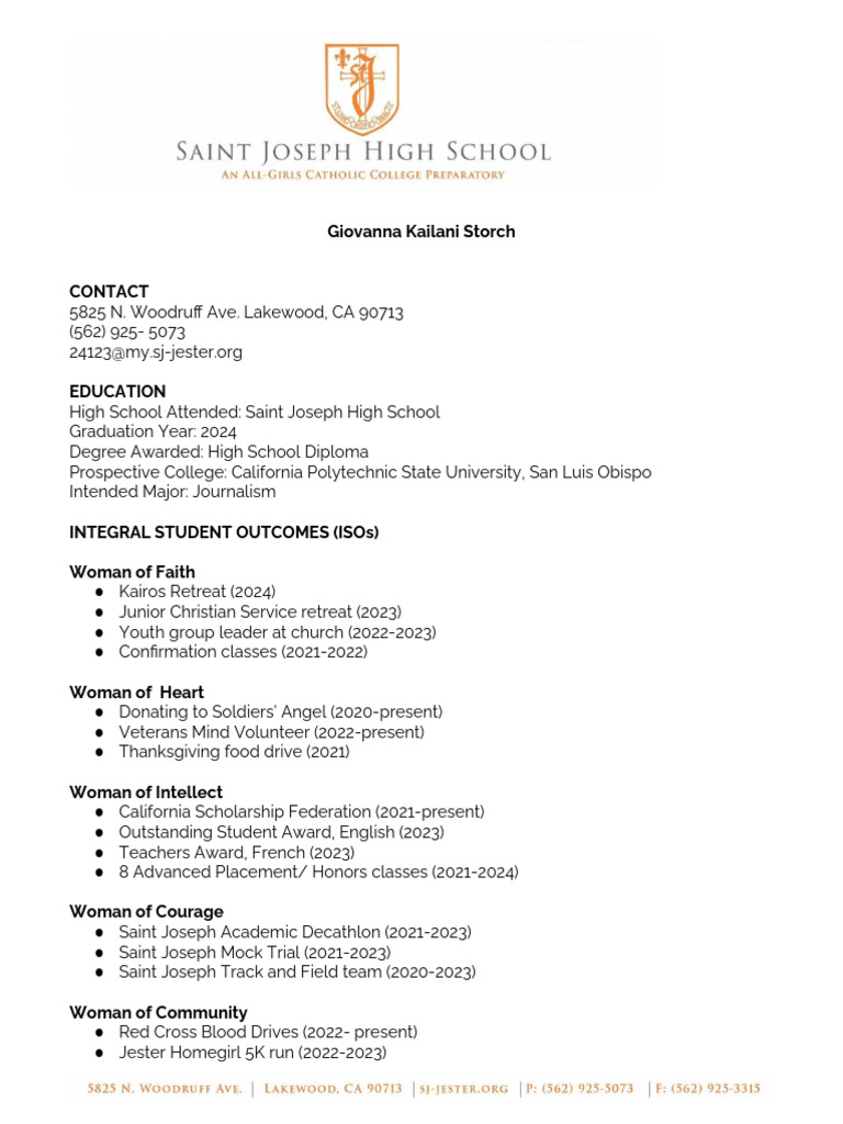 copy of senior capstone resume template | PDF