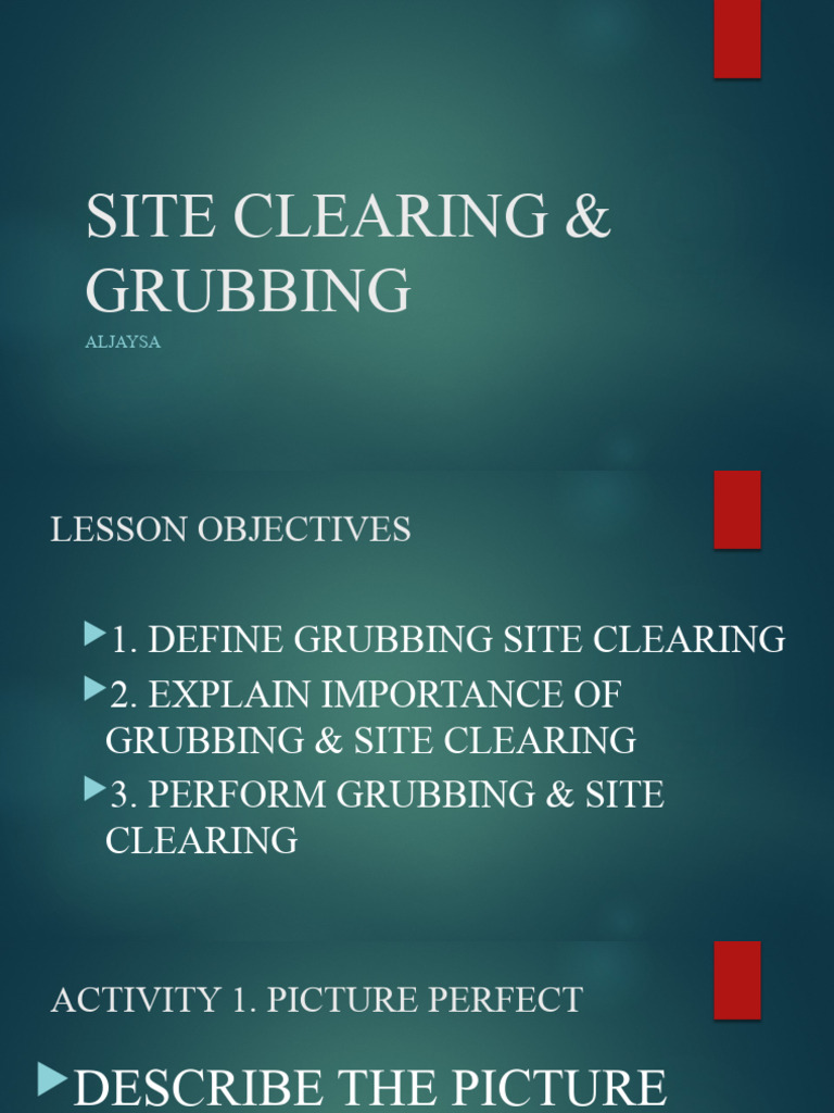 Site Clearing and Grubbing Overview | PDF