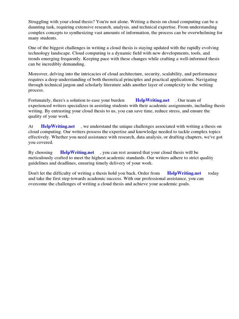 Cloud Thesis | PDF | Cloud Computing | Computing
