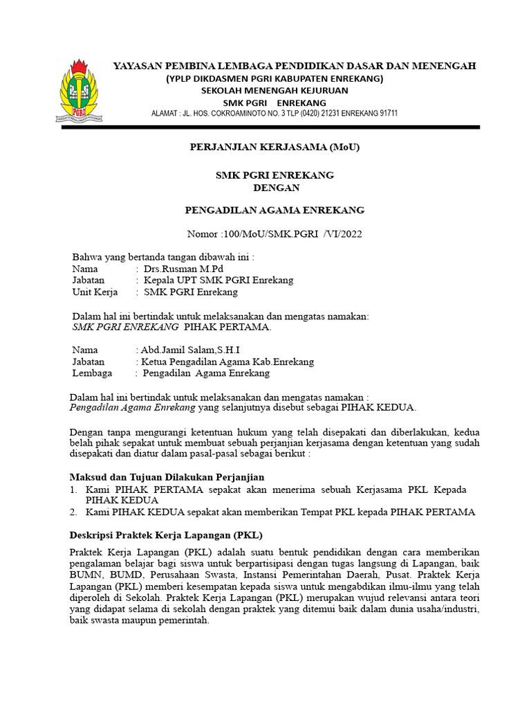 mou smk | PDF